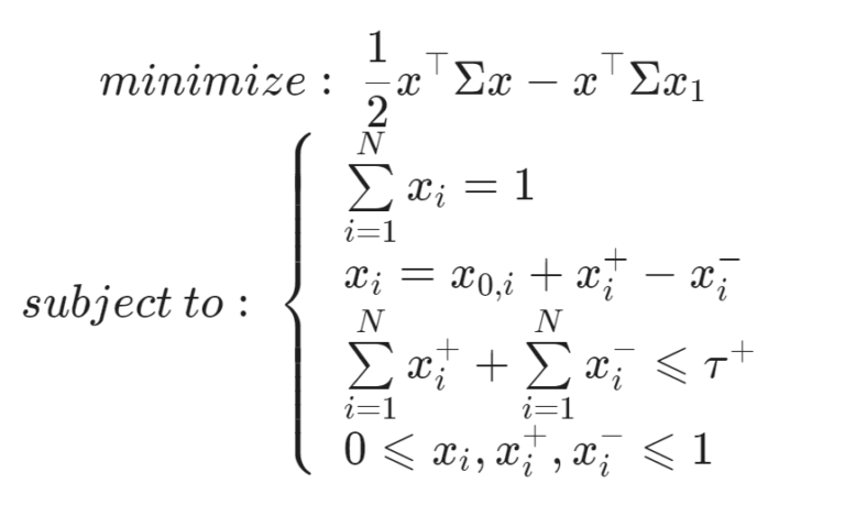Portfolio Optimization Minimize Risk With Turnover Constraint Via Quadratic Programming